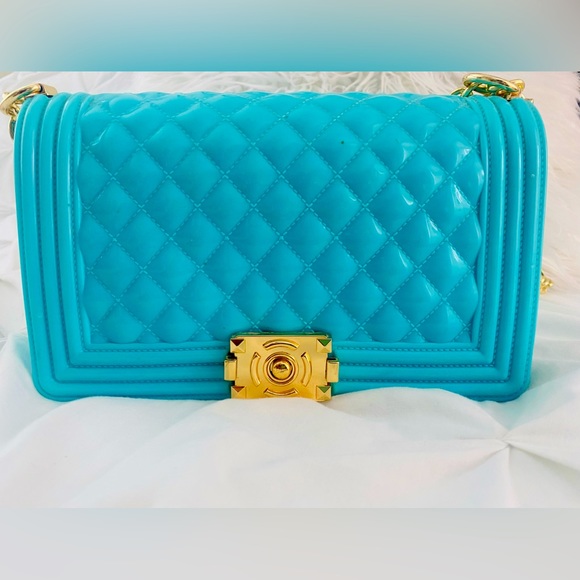 EMPERIA | Bags | Quilted Jelly Bag Neon Color Blue Used | Poshmark